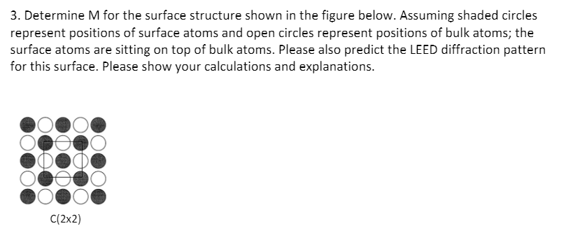 3. Determine M for the surface structure shown in the | Chegg.com