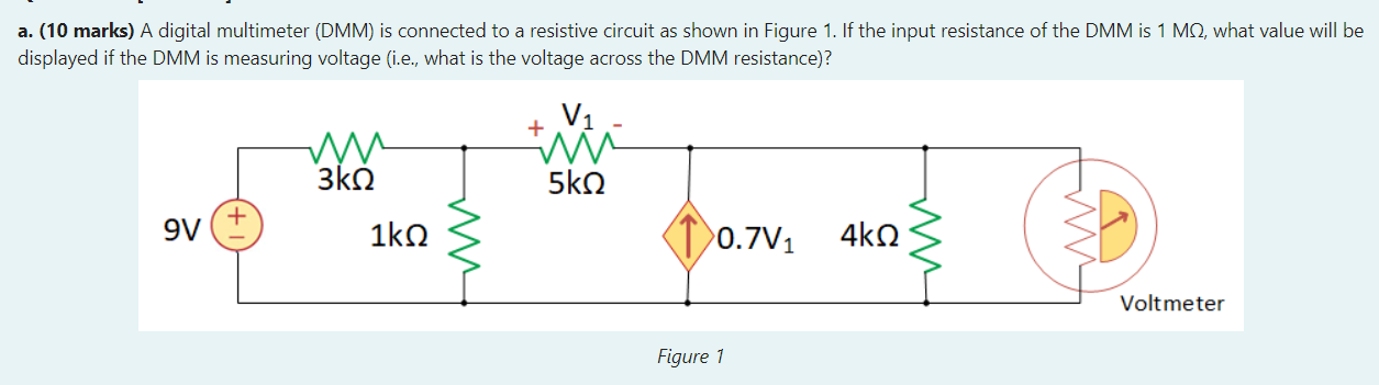 Solved a. (10 marks) A digital multimeter (DMM) is connected | Chegg.com