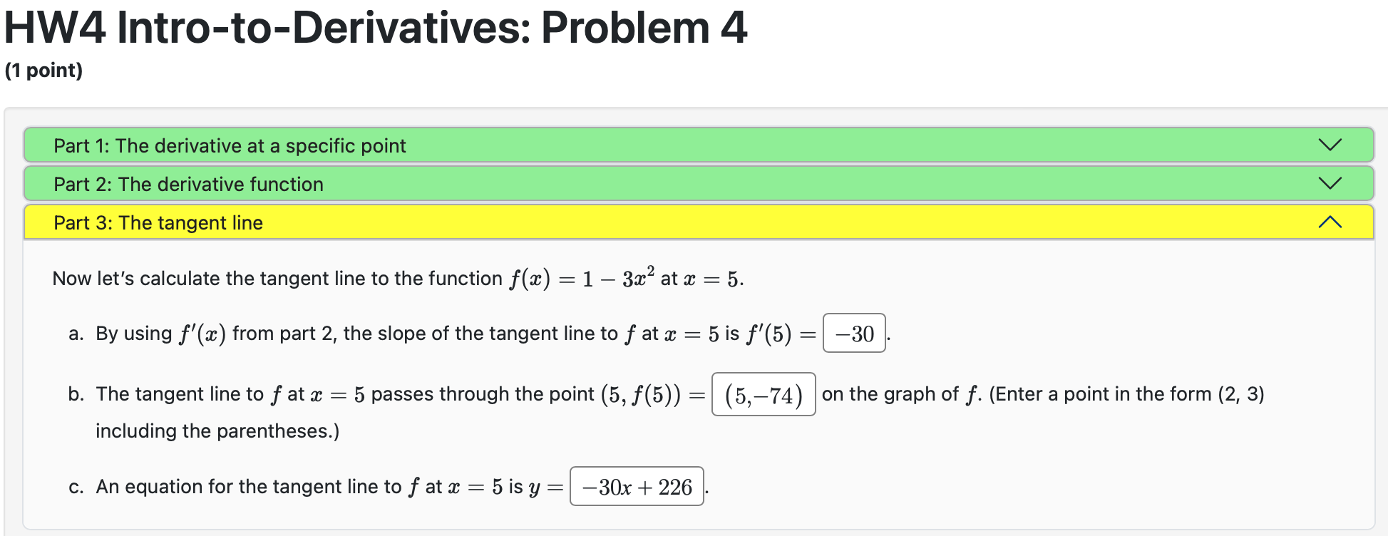 Solved Part 3: The tangent lineNow let's calculate the | Chegg.com