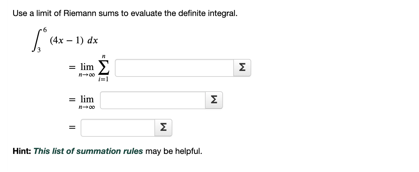 Solved Use a limit of Riemann sums to evaluate the definite | Chegg.com