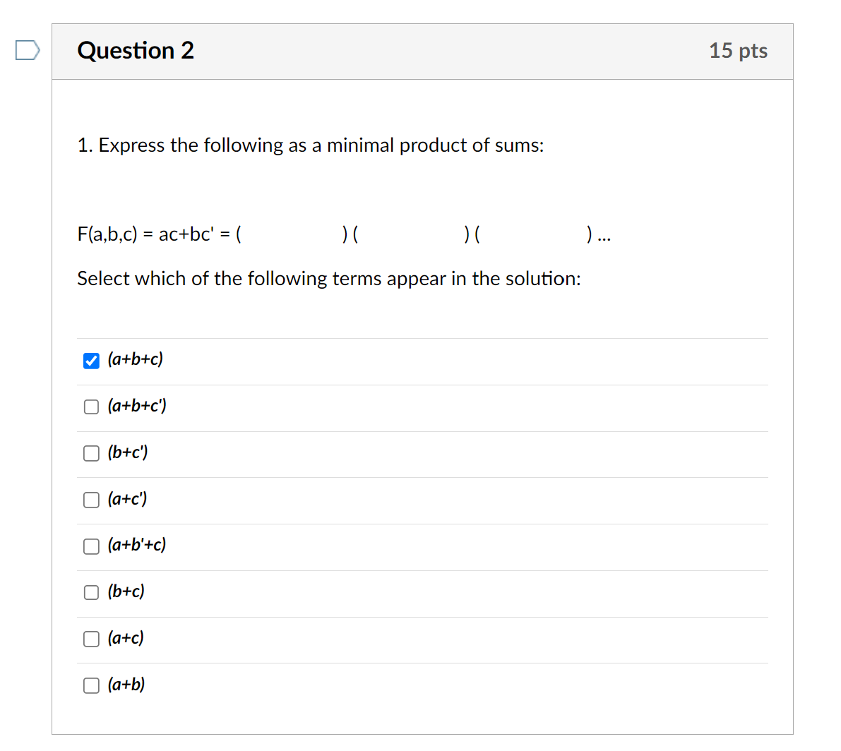 Solved 1. Express the following as a minimal product of | Chegg.com