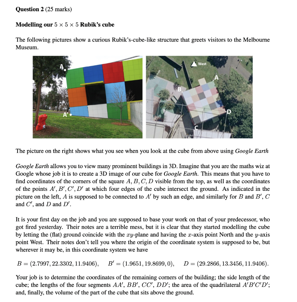 Solved Modelling our 5×5×5 Rubik's cube The following | Chegg.com