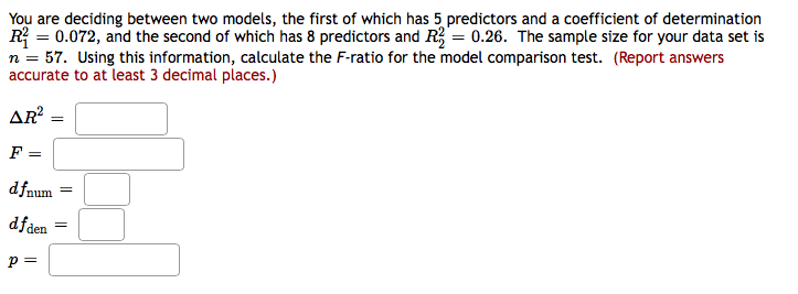 Solved You are deciding between two models, the first of | Chegg.com