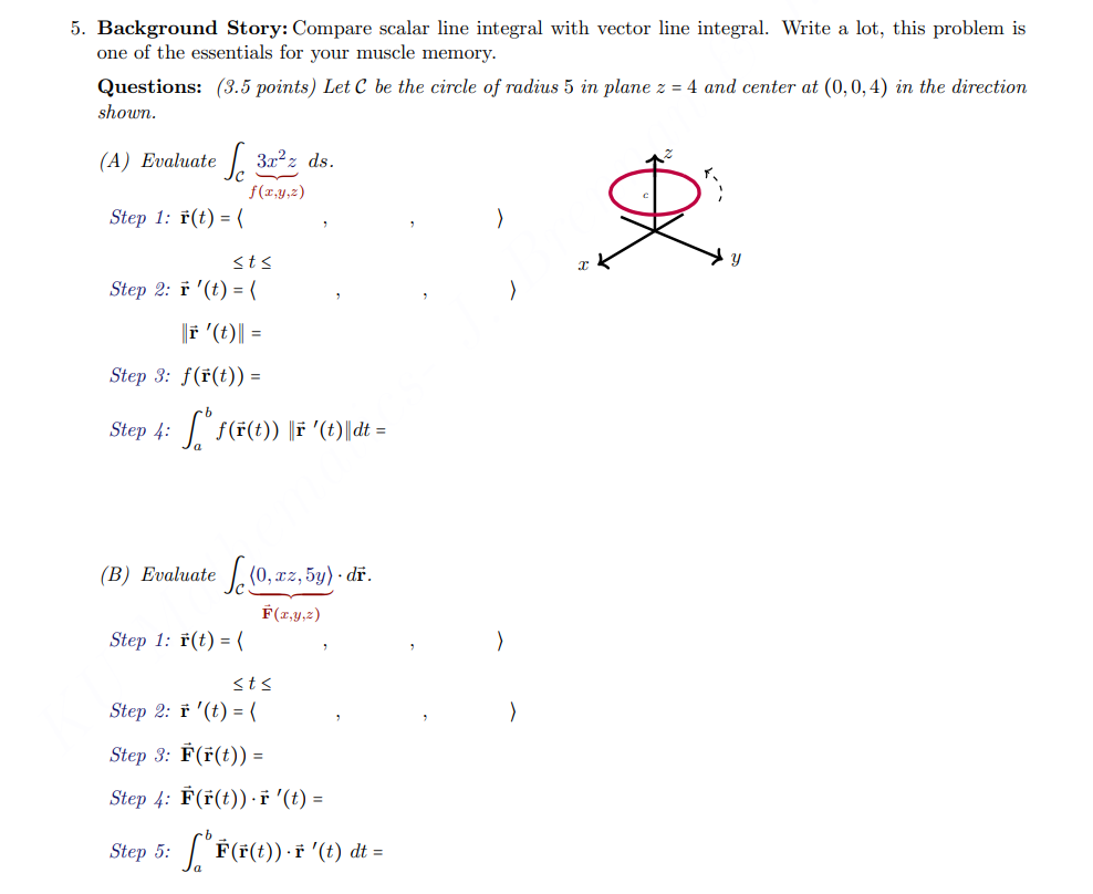 Solved Background Story: Compare scalar line integral with | Chegg.com