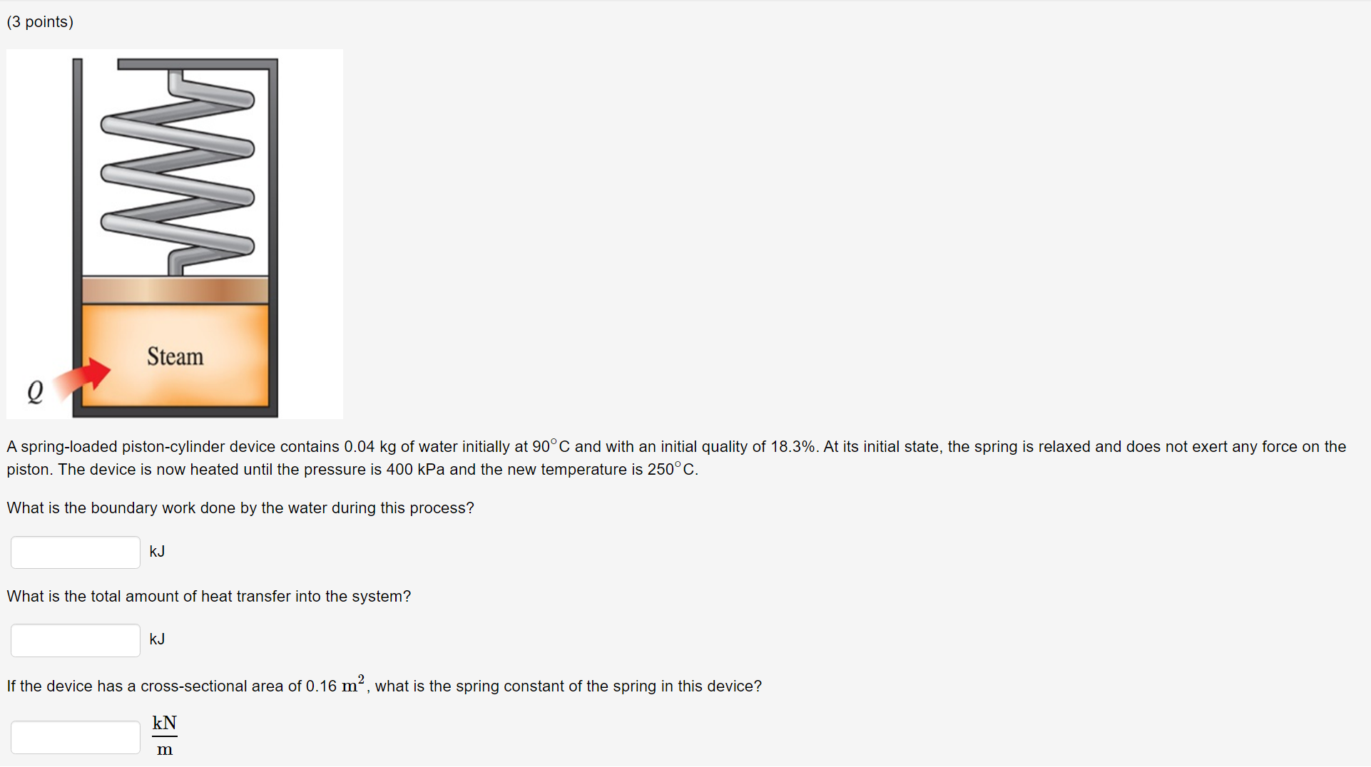 Solved (3 ﻿points) ﻿piston. The device is now heated until | Chegg.com