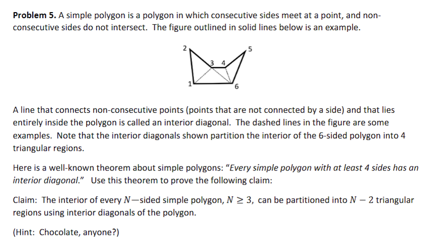 Solved Problem 5. ﻿A simple polygon is a polygon in which | Chegg.com
