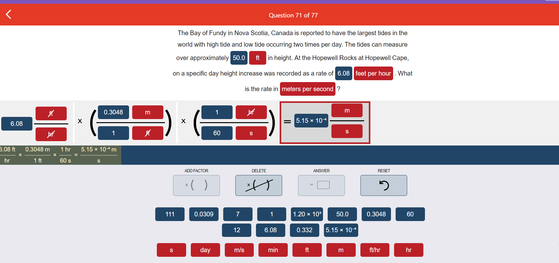 Solved The Bay of Fundy in Nova Scotia, Canada is reported | Chegg.com