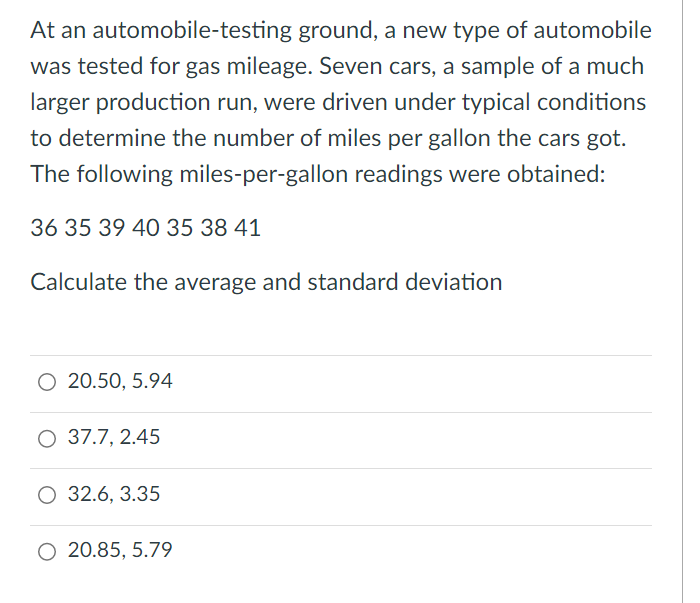 Solved At an automobile-testing ground, a new type of | Chegg.com