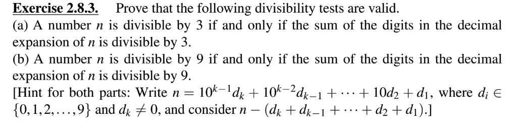 Solved Exercise 2.8.3. Prove that the following divisibility | Chegg.com
