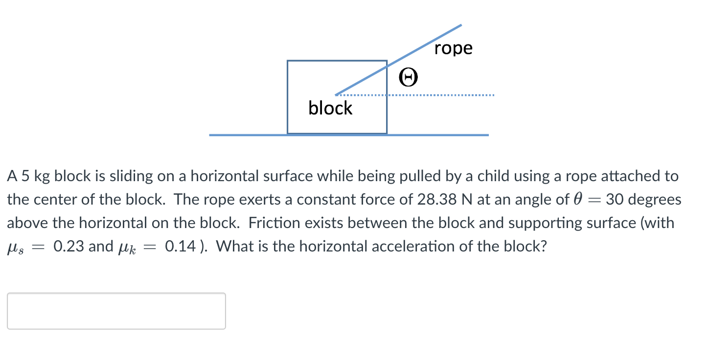 Solved A 5 kg block is sliding on a horizontal surface while | Chegg.com