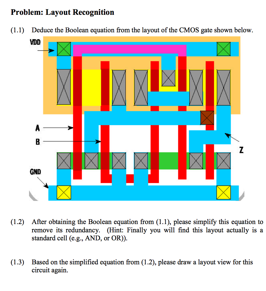 Solved Problem: Layout Recognition (1.1) Deduce the Boolean | Chegg.com