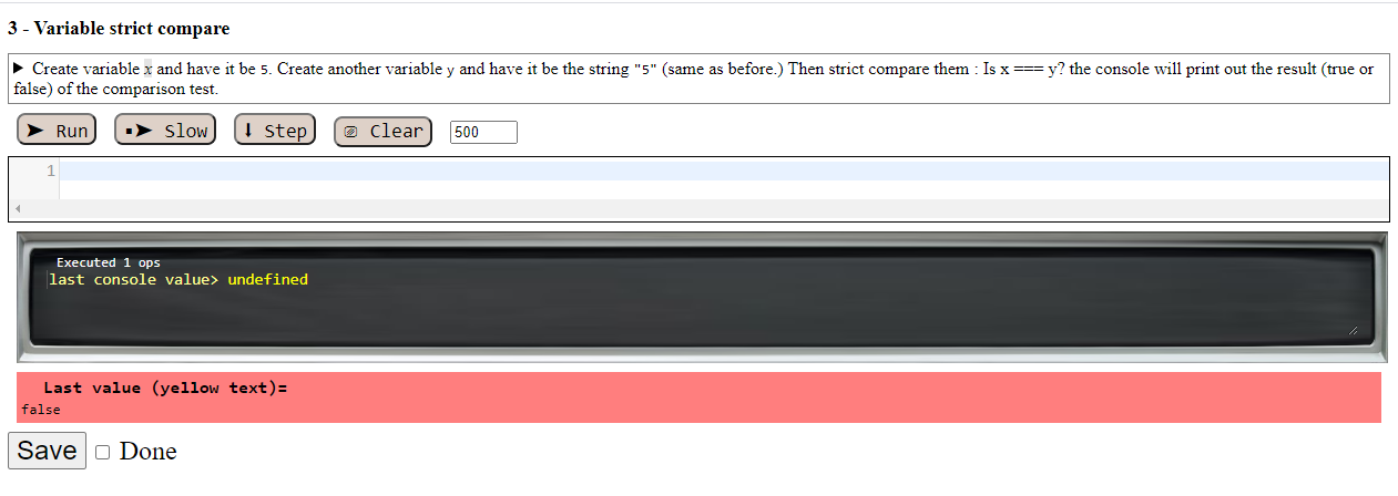 Solved 3 - Variable strict compare Create variable x and | Chegg.com