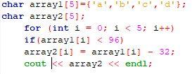 Solved C++ I have an array that contains lowercase letters. | Chegg.com