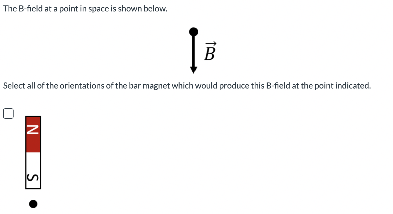 Solved The B-field at a point in space is shown below. B | Chegg.com