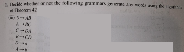 Solved 1. Decide whether or not the following grammars | Chegg.com