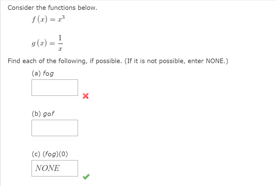 Solved Consider the functions below. f(0) = r3 g(t) = 1 Find | Chegg.com