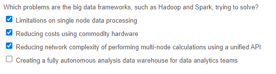 Solved Which problems are the big data frameworks, such as | Chegg.com
