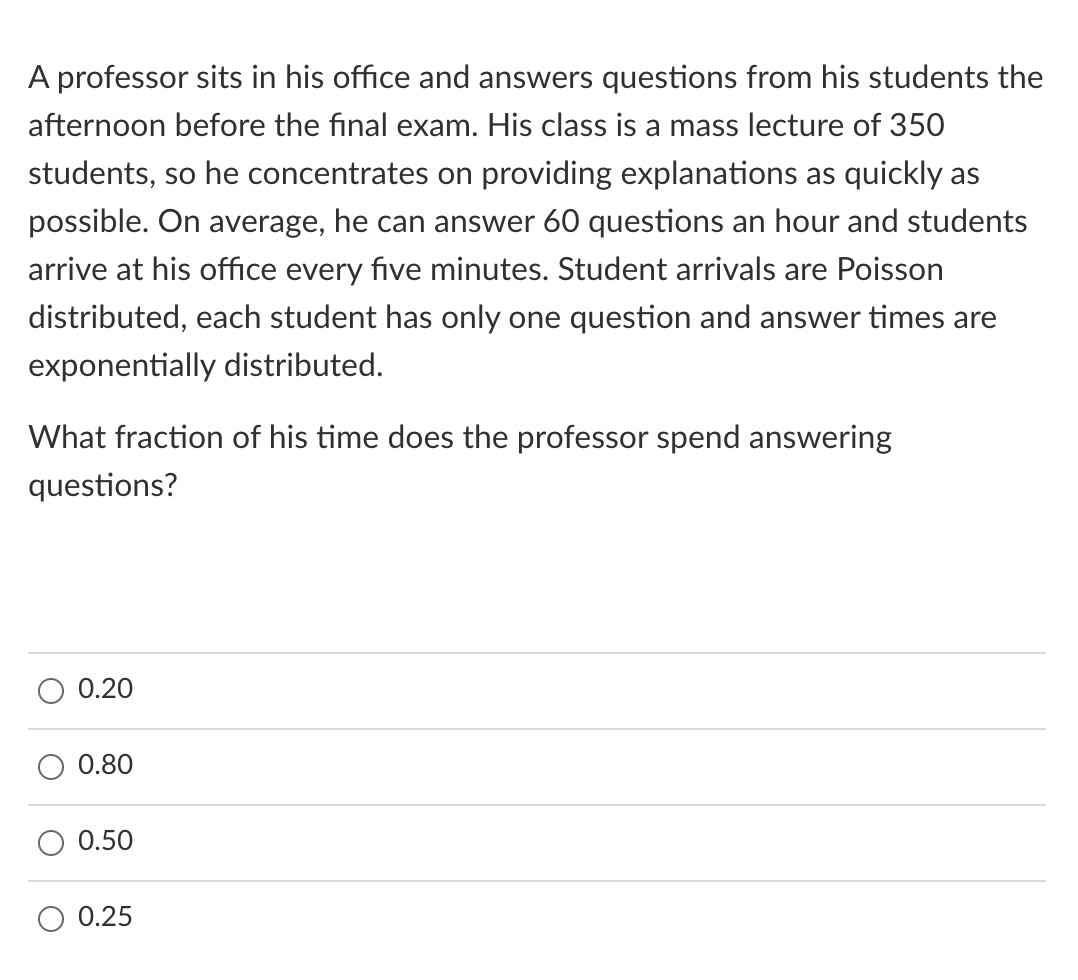 Solved A professor sits in his office and answers questions | Chegg.com