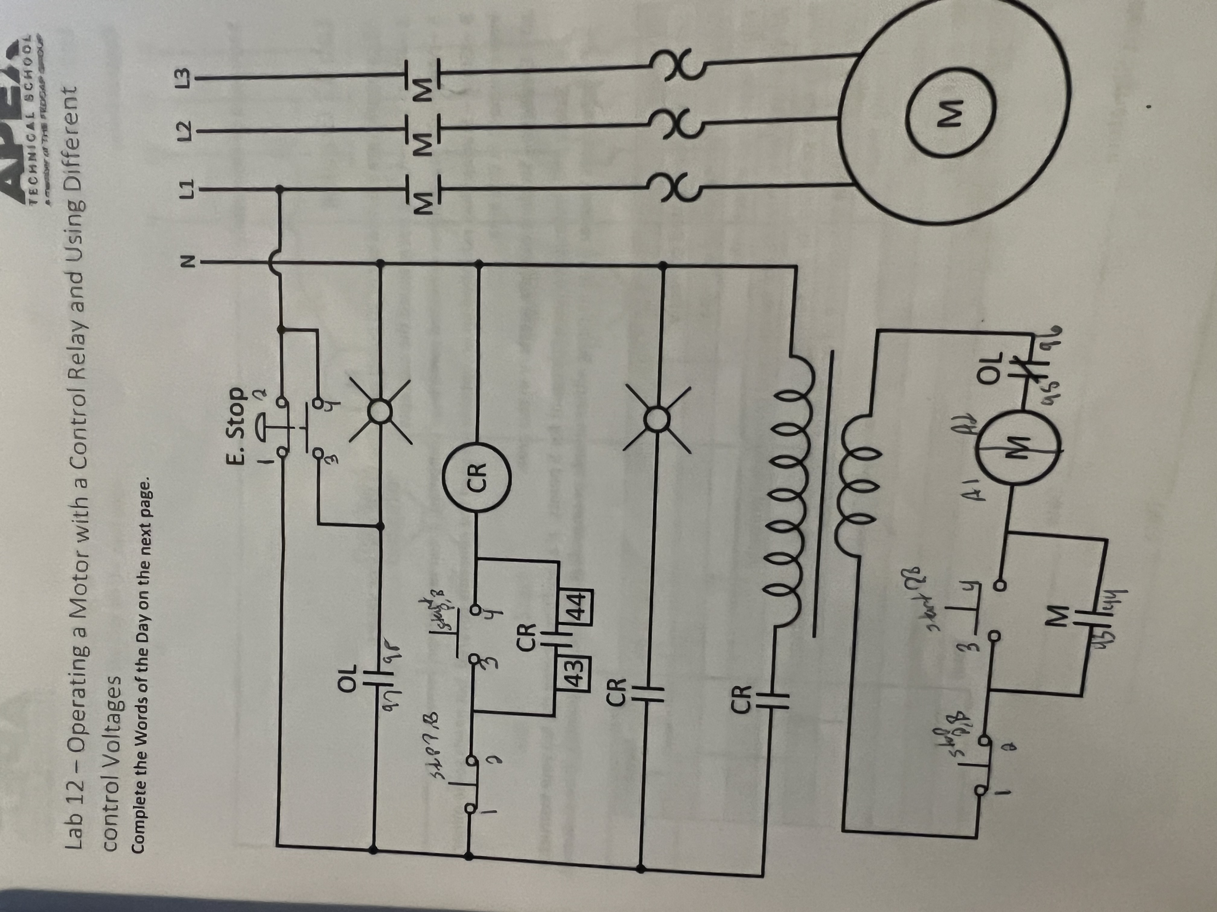 Solved Lab 12 - Operating a Motor with a Control Relay and | Chegg.com