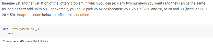 Solved Imagine yet another variation of the lottery problem | Chegg.com