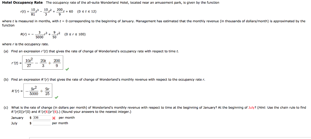 Solved Hotel Occupancy Rate The occupancy rate of the | Chegg.com