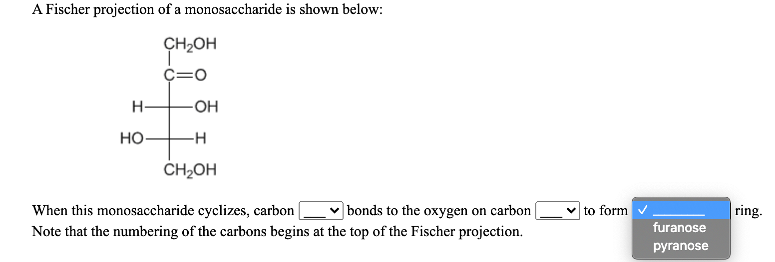 Solved A Fischer projection of a monosaccharide is shown | Chegg.com