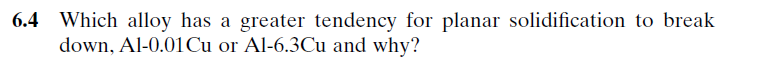 Solved 6.4 Which alloy has a greater tendency for planar | Chegg.com