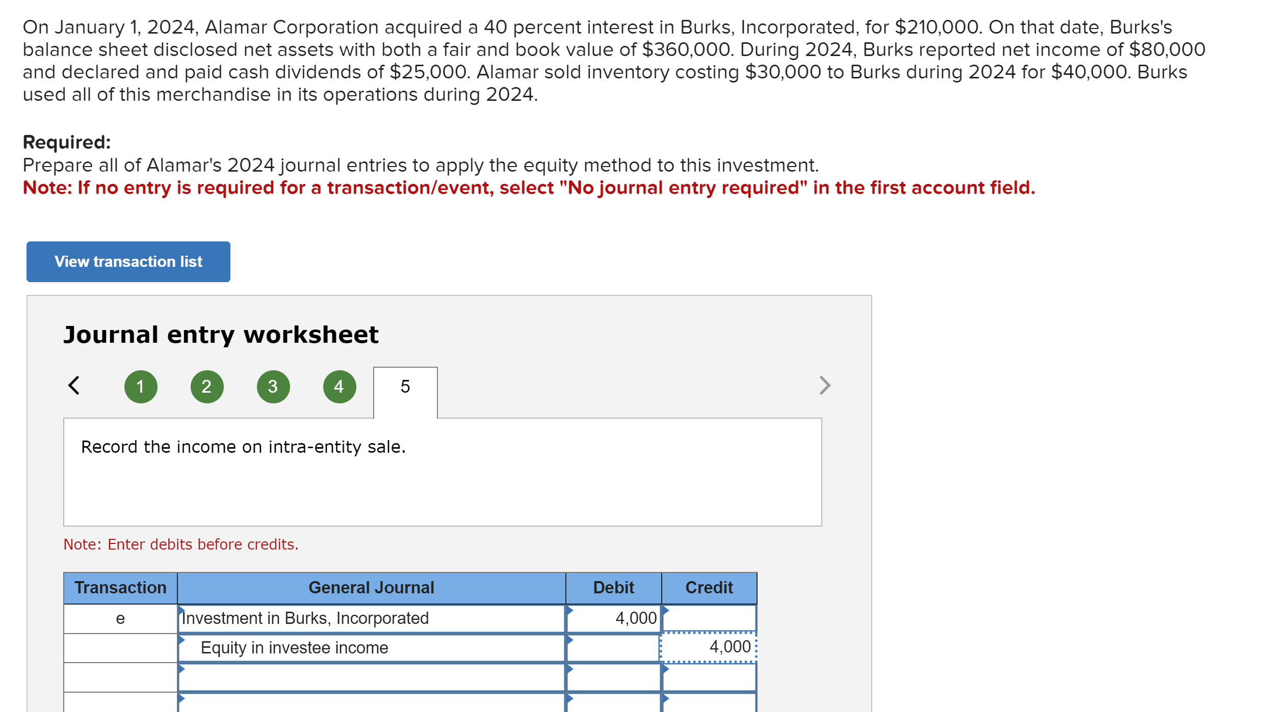 Solved On January 1, 2024, Alamar Corporation acquired a 40 | Chegg.com