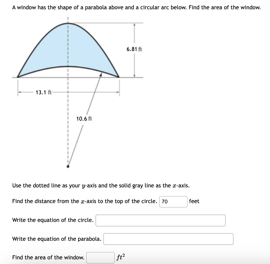 Solved A window has the shape of a parabola A window has the | Chegg.com