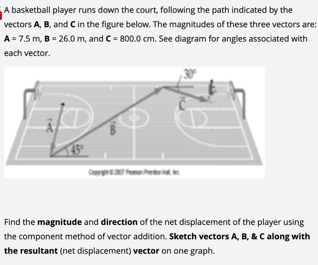 Solved A basketball player runs down the court, following | Chegg.com