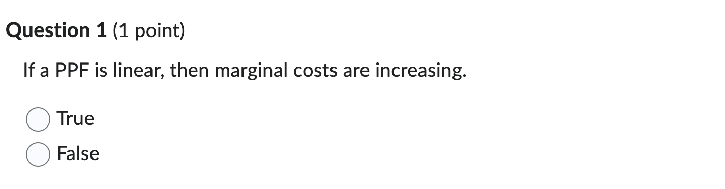 Solved Refer to the PPF diagram below. What is the marginal | Chegg.com