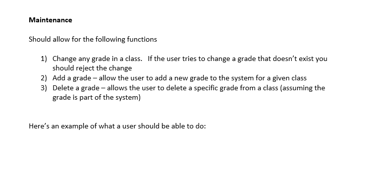 Solved Write a student grade management system. Grades will | Chegg.com