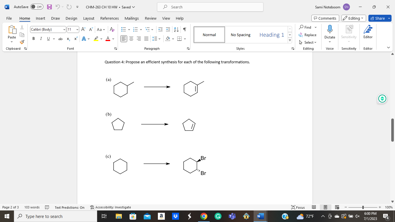 Solved Question 4: Propose an efficient synthesis for each | Chegg.com