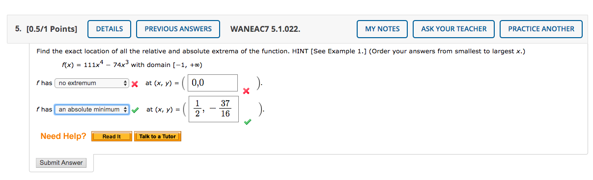 Solved 5. [0.5/1 Points] DETAILS PREVIOUS ANSWERS WANEAC7 | Chegg.com