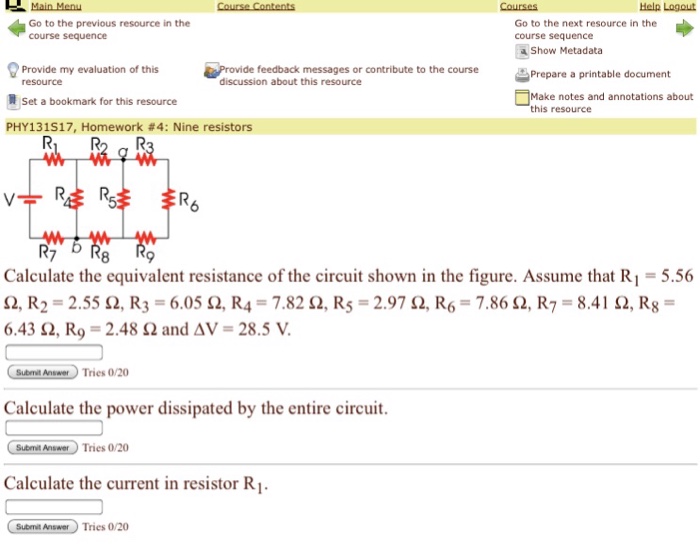 Solved PHY131S17, Homework #4: Kirchhoff's Laws Calculate | Chegg.com