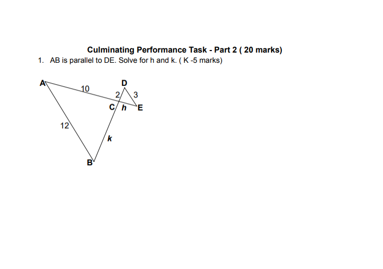 Solved Culminating Performance Task - Part 2 ( 20 marks) 1. | Chegg.com