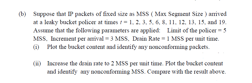 Solved (b) Suppose that IP packets of fixed size as MSS ( | Chegg.com