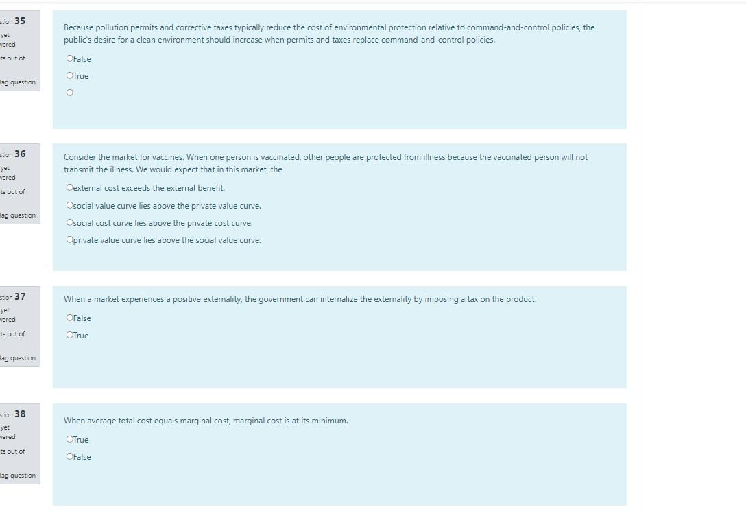 Solved stion 35 yet vered Because pollution permits and | Chegg.com