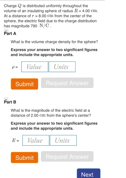 Solved Charge Q is distributed uniformly throughout the | Chegg.com