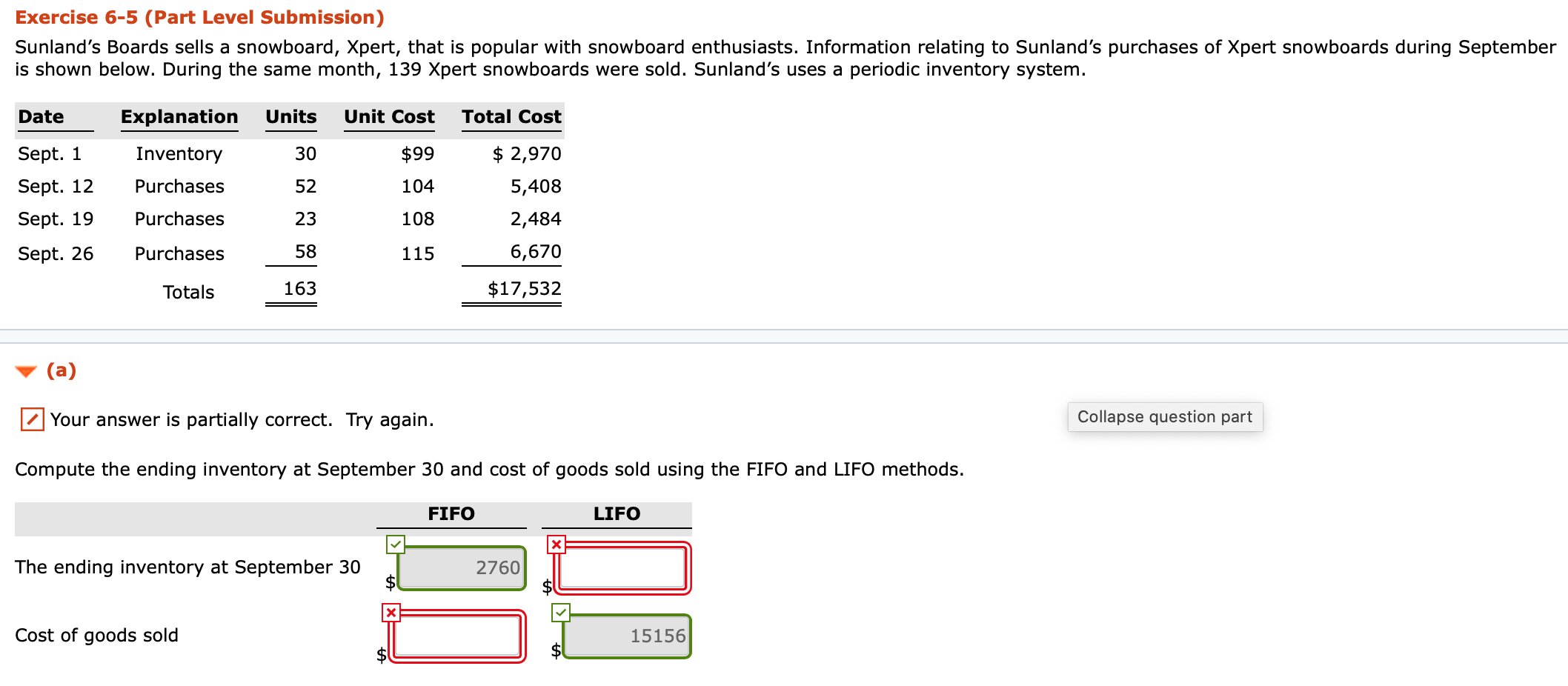 Solved Exercise 6-5 (Part Level Submission) Sunland's Boards | Chegg.com