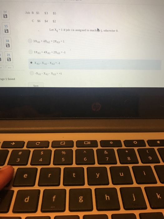 Solved What is the constraint associated with job A tor the | Chegg.com