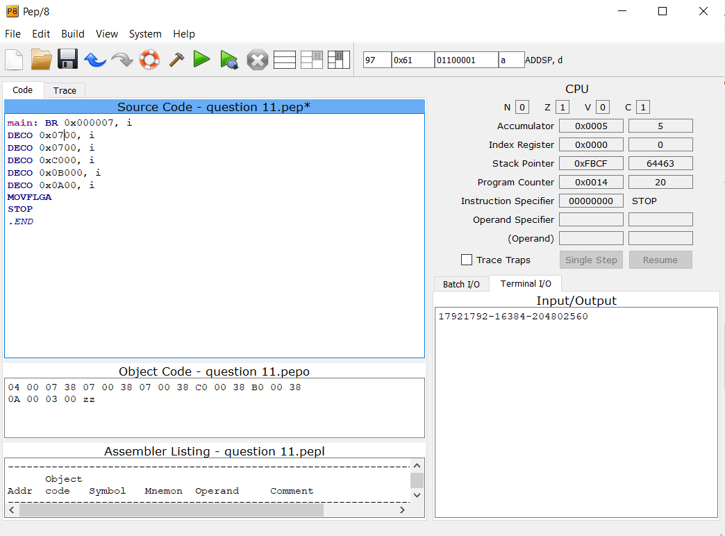 Solved I have a pep8 question What does the program in the | Chegg.com