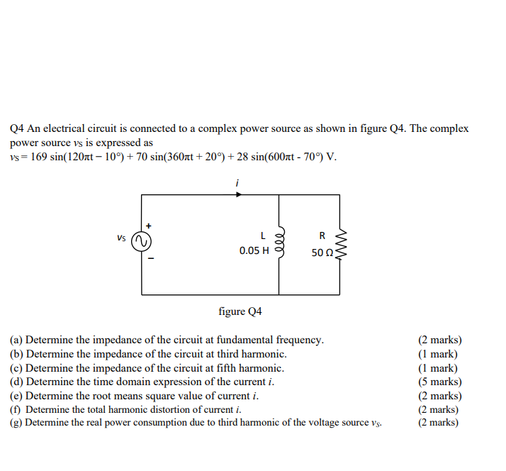 Solved Q4 An electrical circuit is connected to a complex | Chegg.com