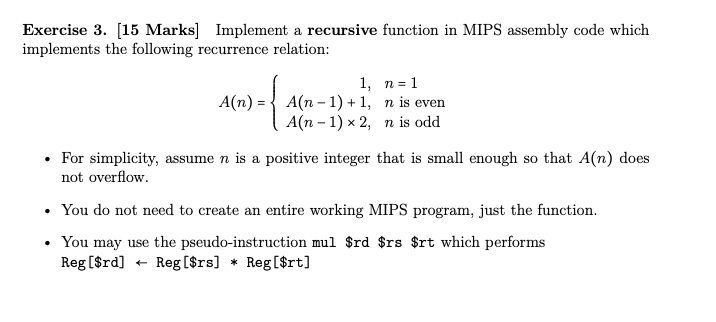 Solved Exercise 3 15 Marks Implement A Recursive Function 