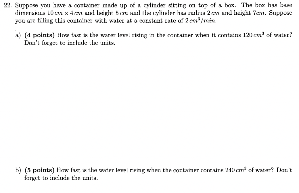 Solved 22. Suppose you have a container made up of a | Chegg.com