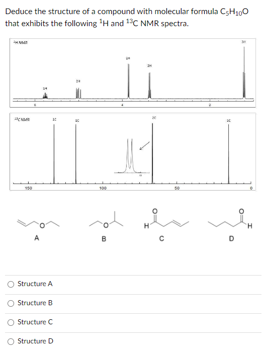 Solved Deduce the structure of a compound with molecular | Chegg.com