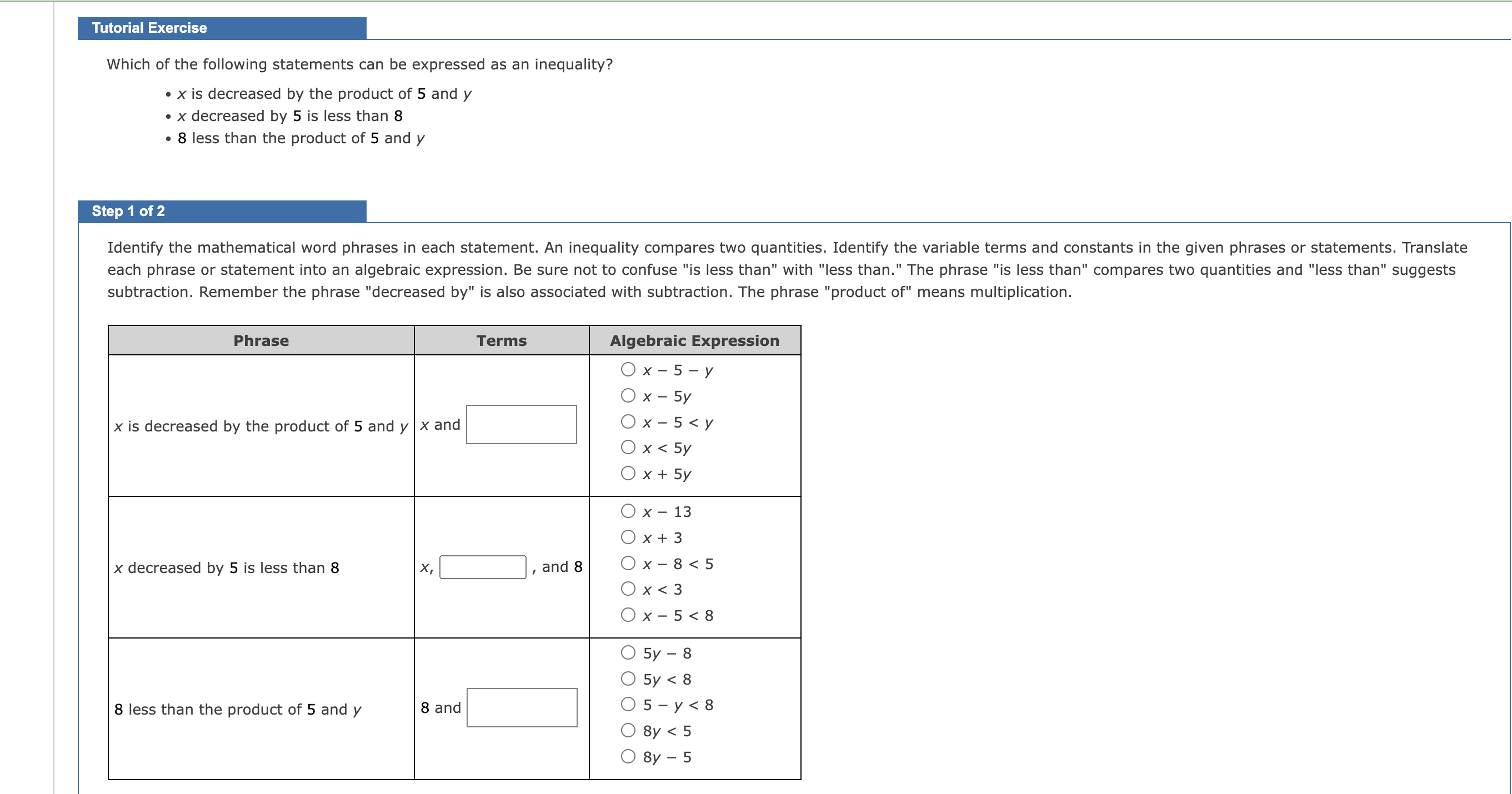 Solved Tutorial ExerciseWhich of the following statements | Chegg.com