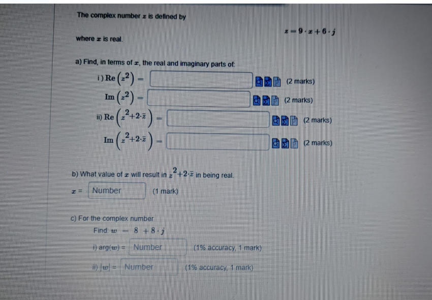 Solved The complex number z is defined by where is real. a) | Chegg.com