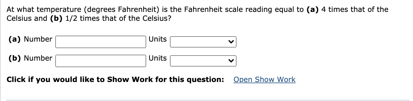 Solved At what temperature (degrees Fahrenheit) is the | Chegg.com