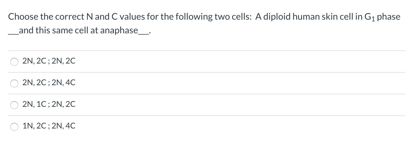 Solved Choose the correct N and C values for the following | Chegg.com